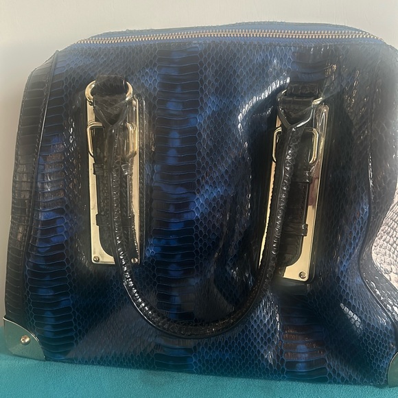 Aldo | Bags | Aldo Blue White Snake Bag | Poshmark